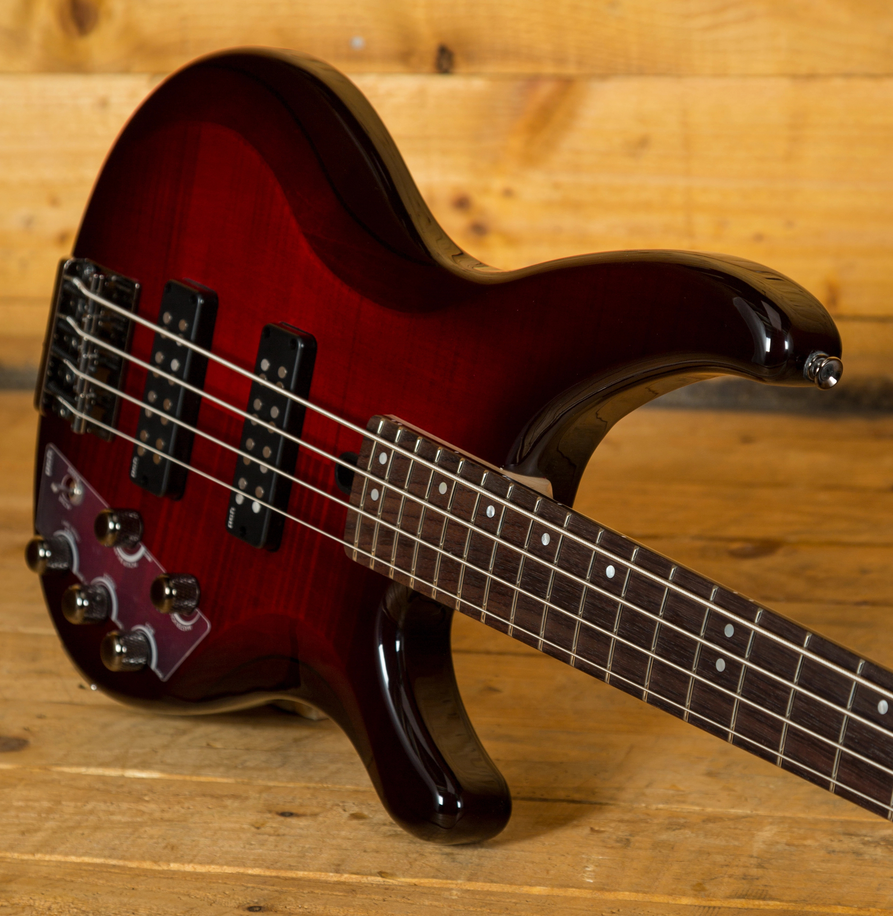 Yamaha TRBX604FM Bass Dark Red Burst - Peach Guitars