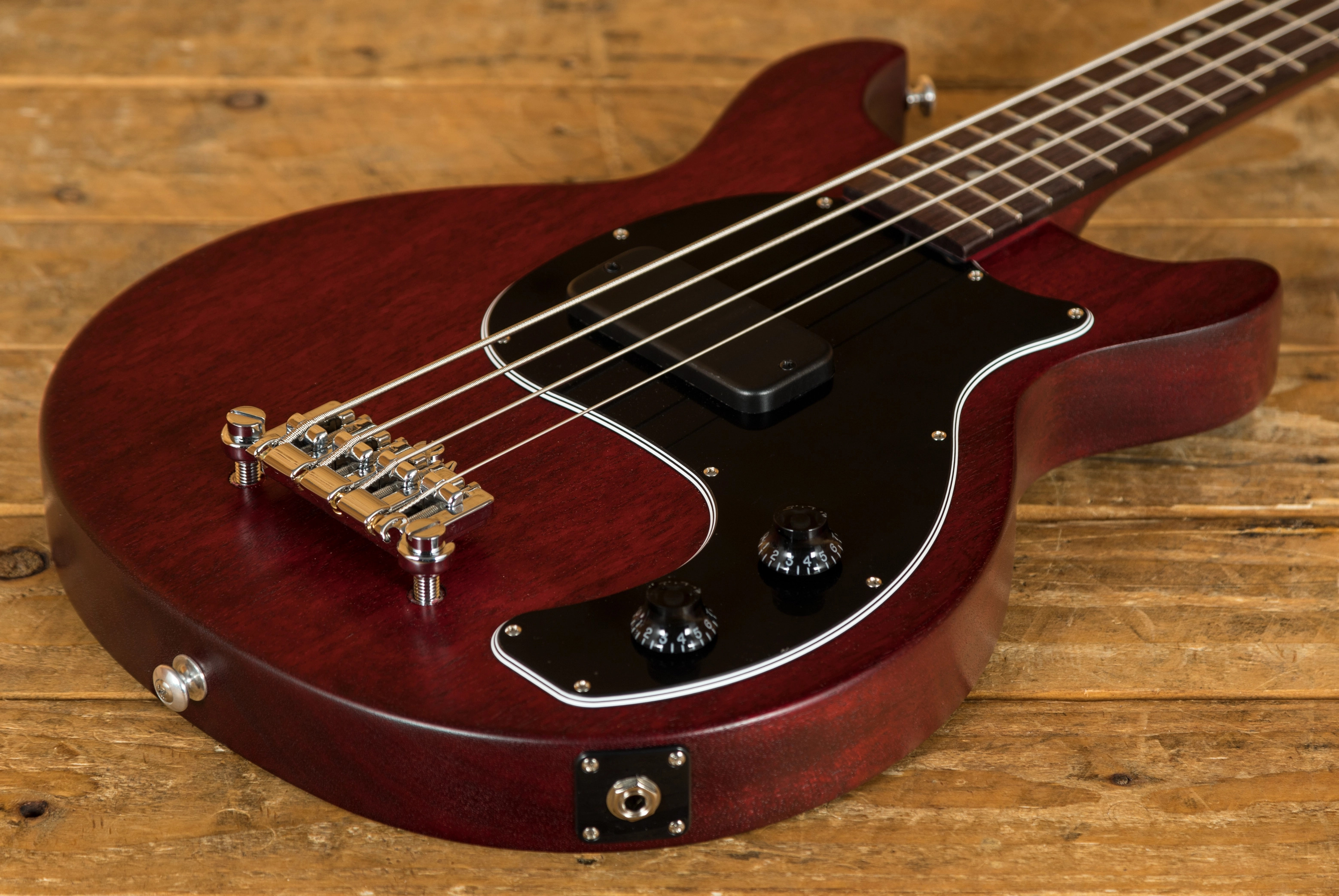 Gibson LP Jr Tribute DC Bass Worn Cherry - Peach Guitars