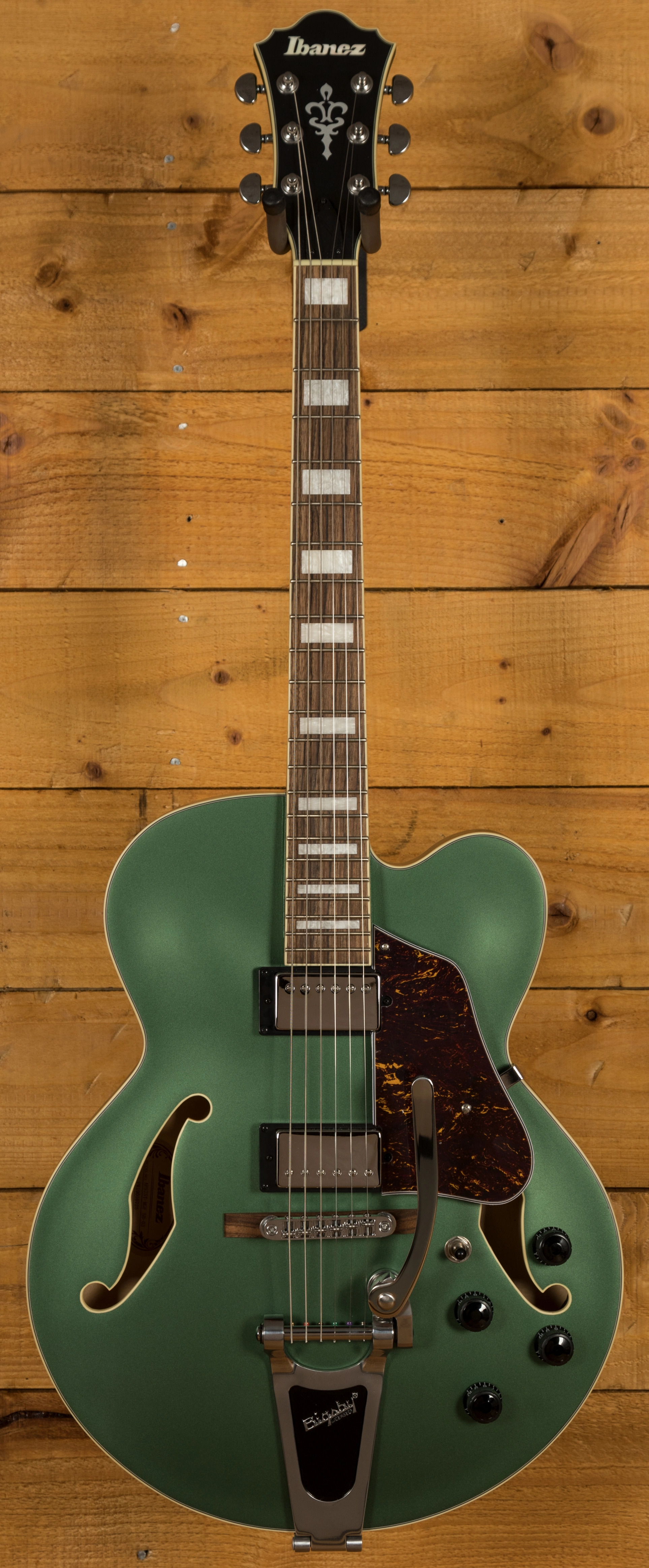 Ibanez 2019 AFS75T-MGF Metallic Green Flat - Peach Guitars