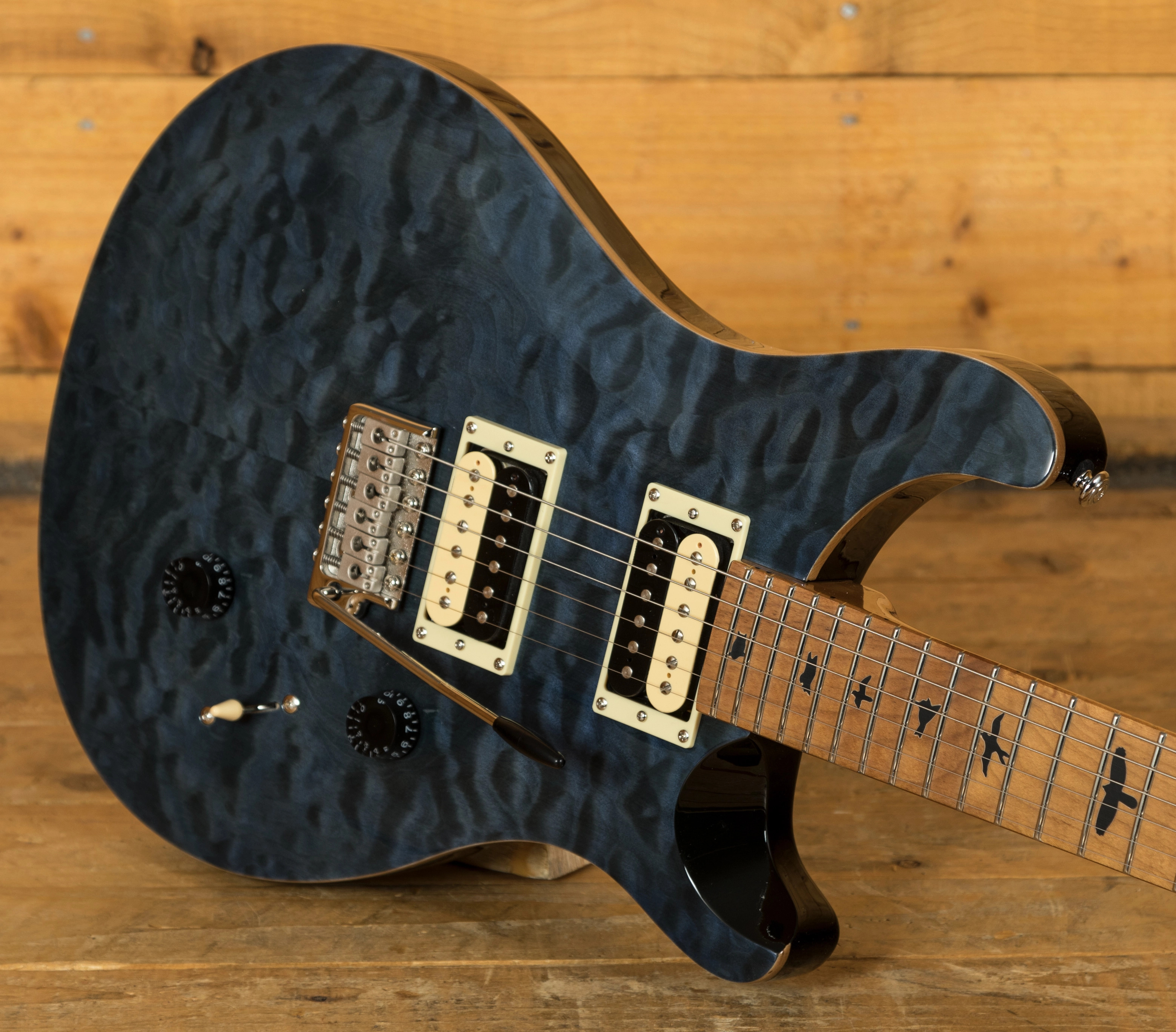 PRS SE Custom 24 Quilt Whale Blue Torrified Maple Neck Ltd - Peach Guitars