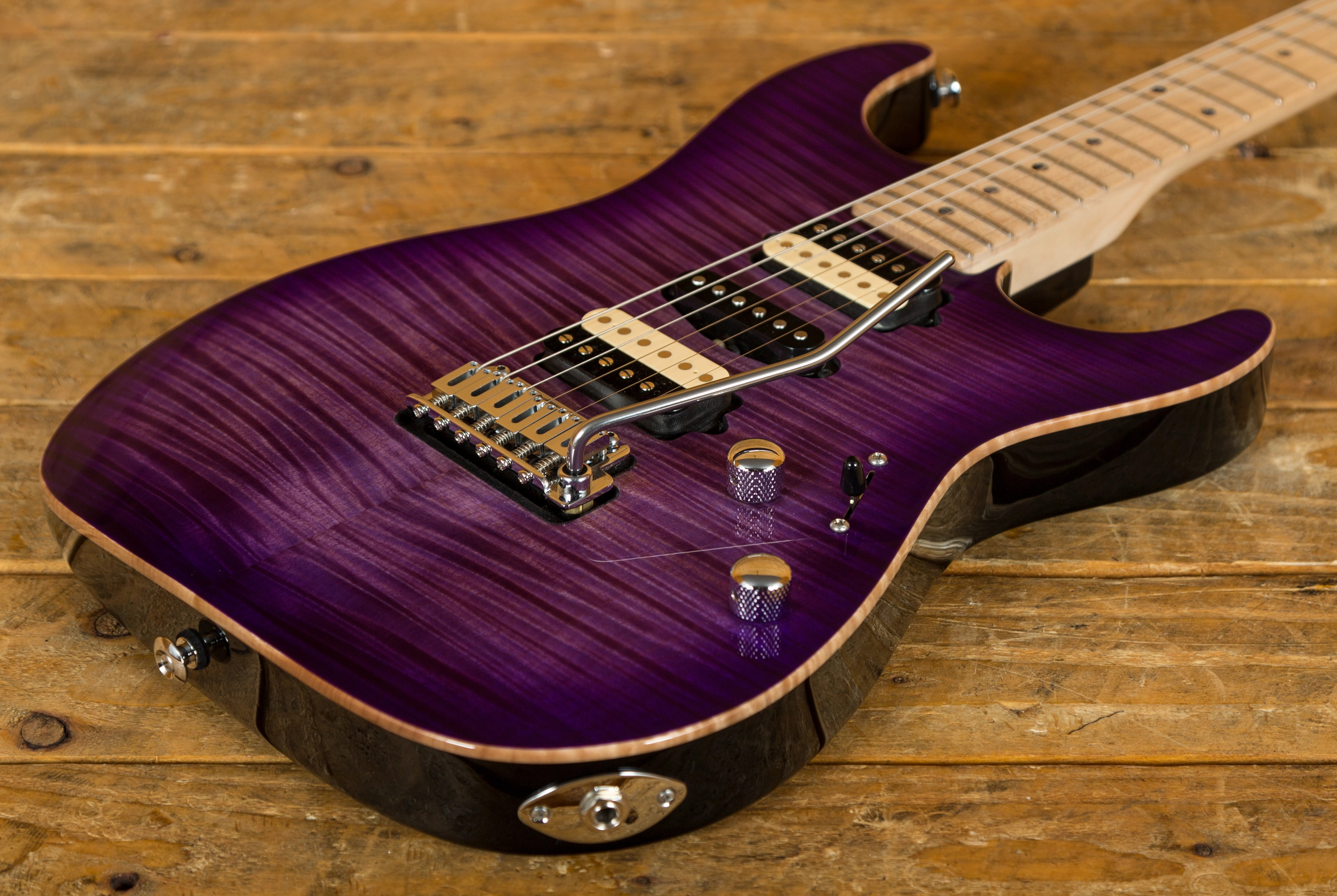 Suhr Custom Standard - Trans Purple Burst - Handpicked Top - Peach Guitars