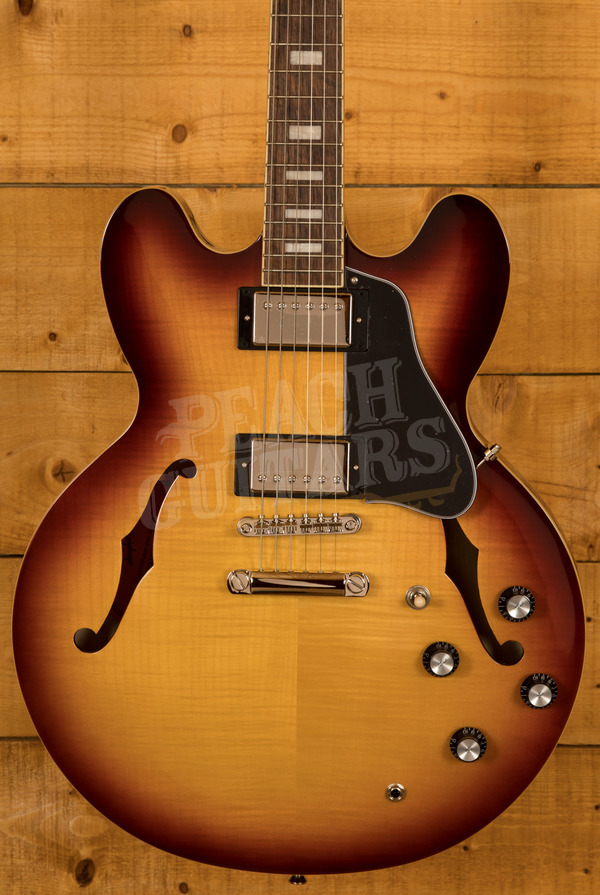 Epiphone ES-335 Figured Raspberry Tea Burst - Peach Guitars