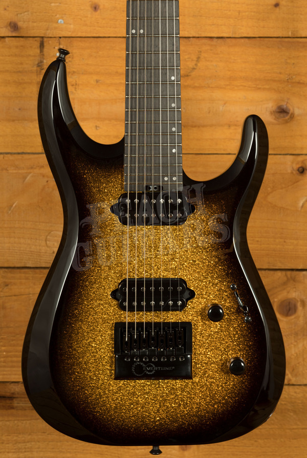 Jackson Pro Plus Series DK Modern EVTN7 | Ebony - Gold Sparkle