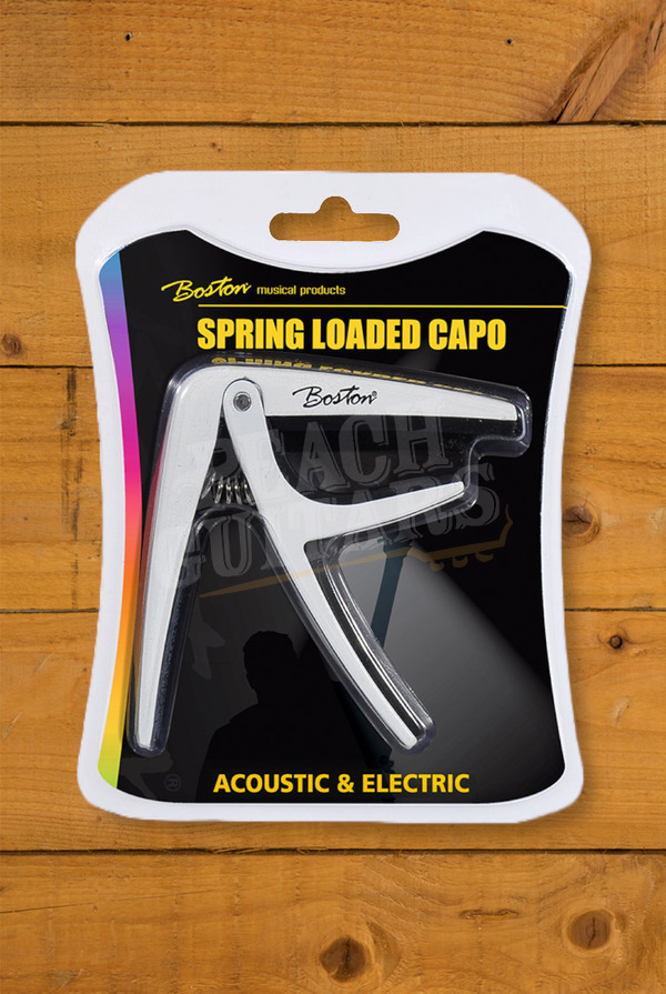 Boston Spring Loaded Capo | Acoustic & Electric Guitar - White
