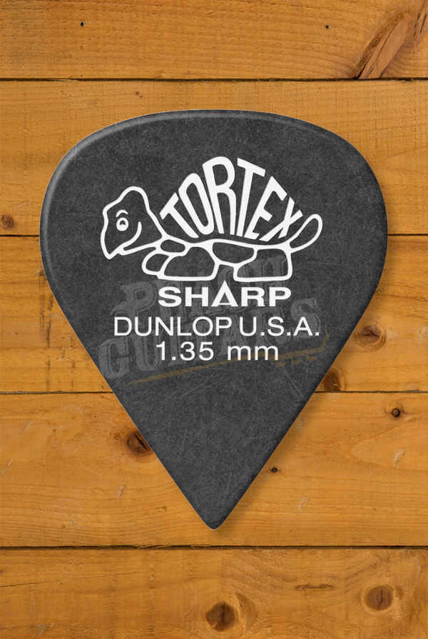 Dunlop 412-135 | Tortex Sharp Pick - 1.35mm - 12 Pack
