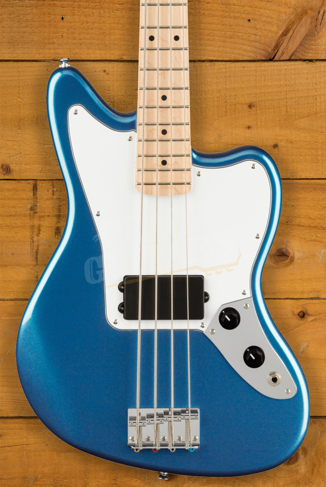 Squier Affinity Jaguar Bass Maple Lake Placid Blue - Peach Guitars