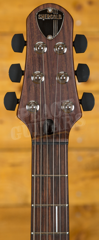 Shergold Masquerader P90-H - Black - Peach Guitars