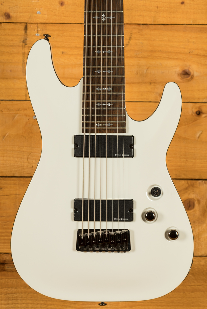 Schecter Demon-8 Vintage, White, 8-String - Peach Guitars