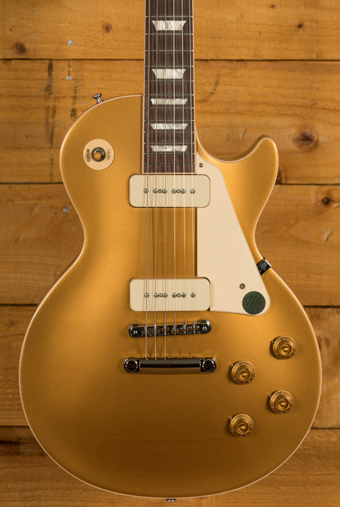 Gibson 2019 Les Paul Std P90 - Gold Top - Peach Guitars