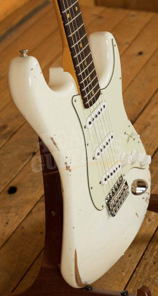 Fender Custom Shop '59 Strat Relic/CC Hardware Aged Olympic White