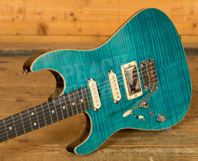 Tom Anderson Drop Top Left Handed | Bora Bora Blue Gloss w/ Binding