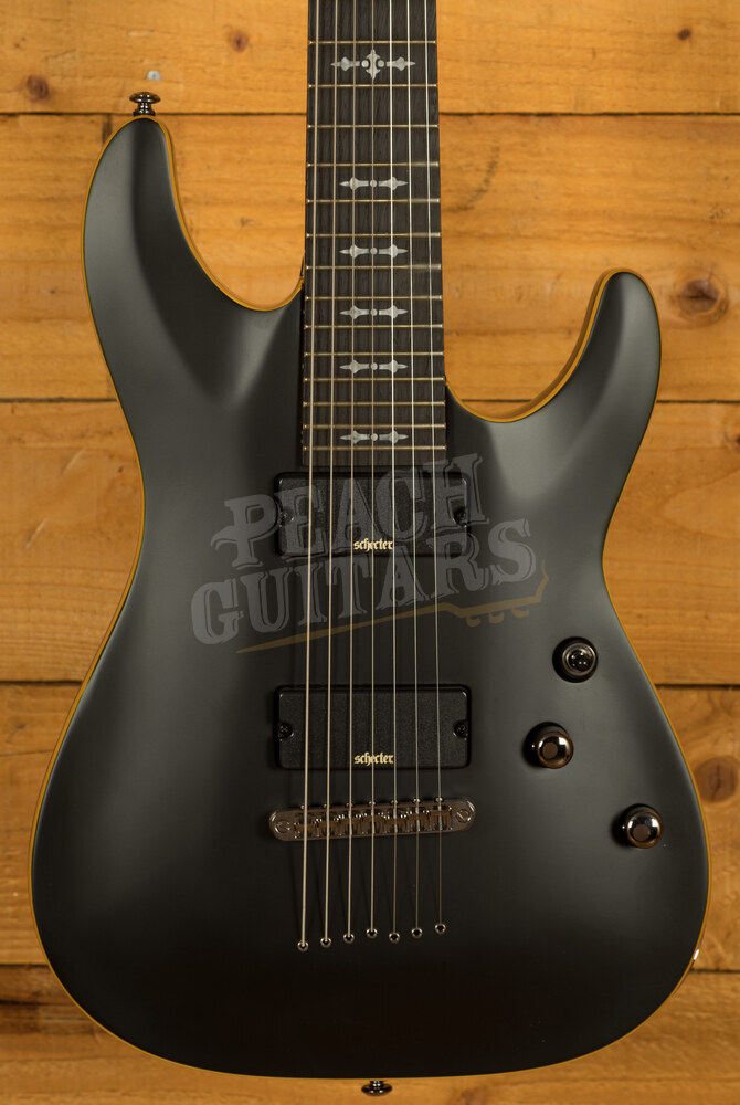 Schecter Demon-7 Aged Black Satin - Peach Guitars