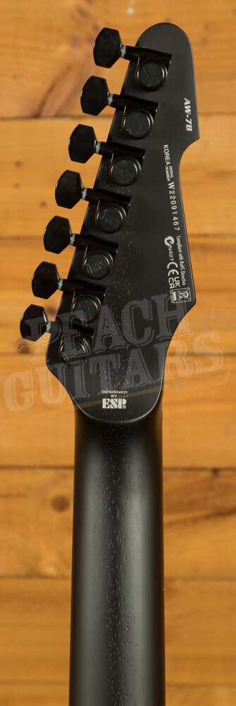 ESP LTD AW-7 Baritone | Baritone - 7-String - Open Grain Black Satin