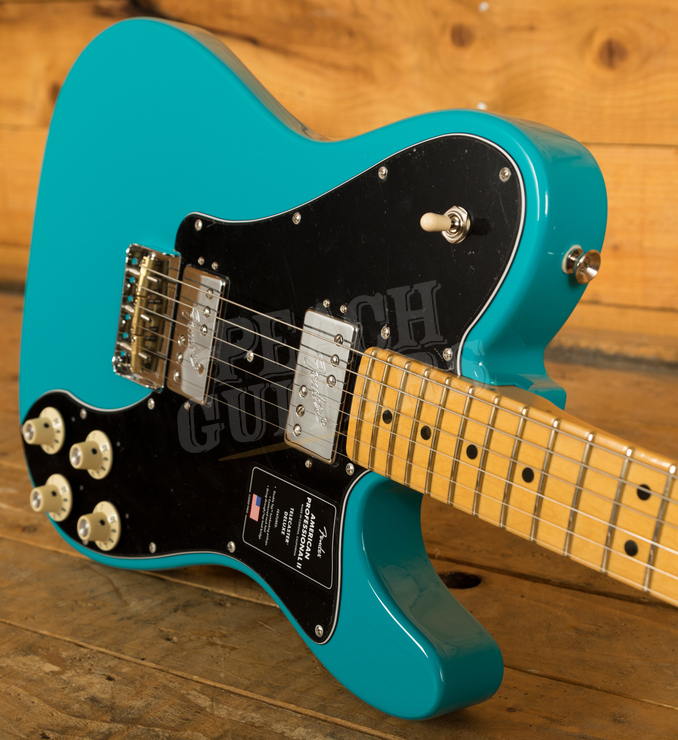 Fender Professional II Telecaster Deluxe Miami Blue Maple - Peach Guitars