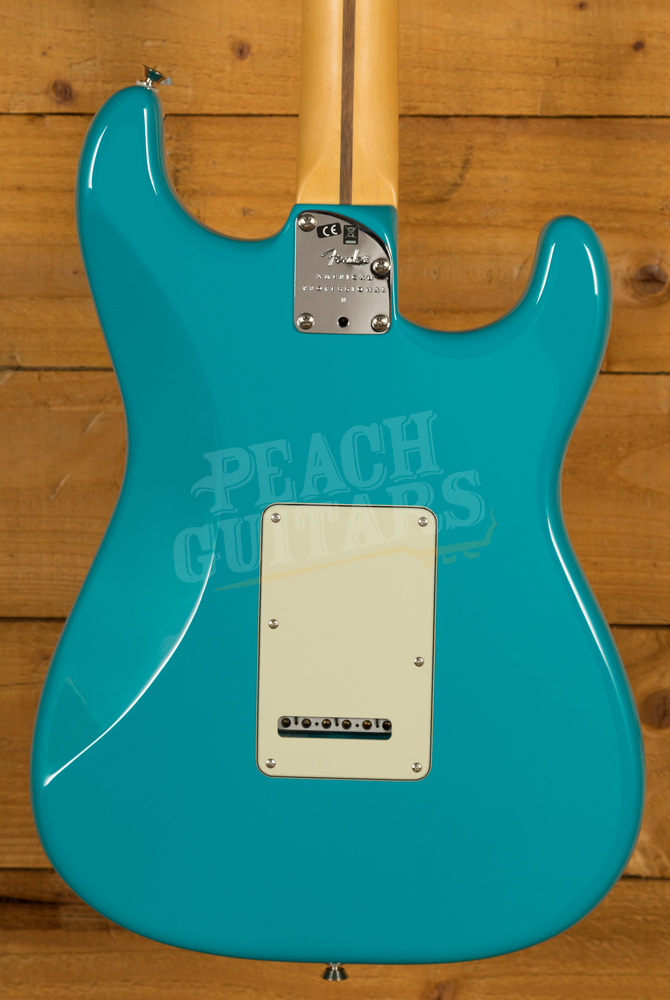 Fender Professional II Stratocaster Left-Hand Miami Blue - Peach Guitars