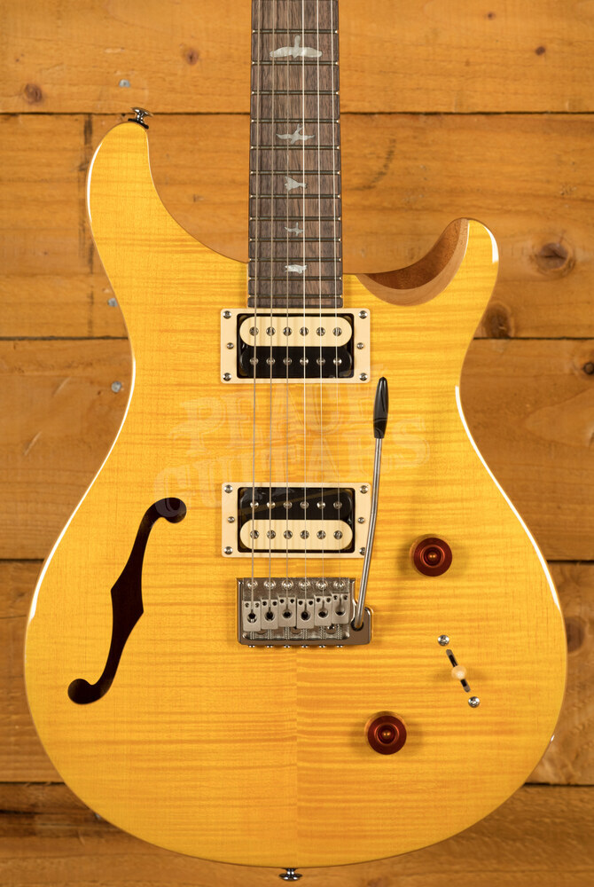PRS SE Custom 22 Semi-Hollow - Santana Yellow - Peach Guitars