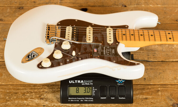Fender American Ultra Stratocaster HSS | Maple - Arctic Pearl