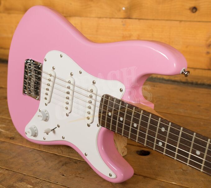 Squier Mini Strat Laurel Shell Pink - Peach Guitars