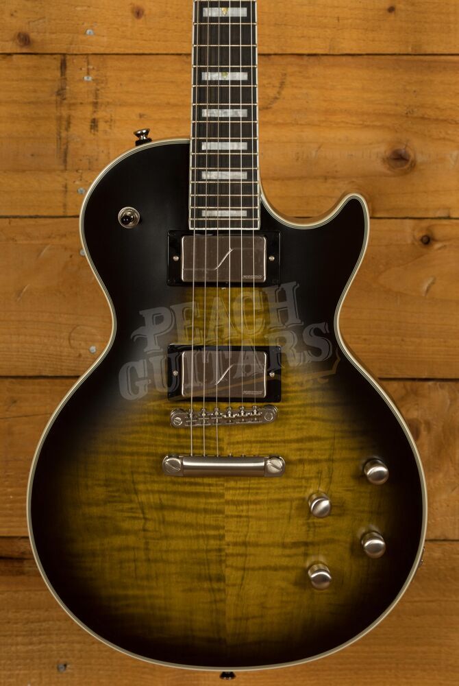 Epiphone Les Paul Prophecy Olive Tiger Aged Gloss - Peach Guitars