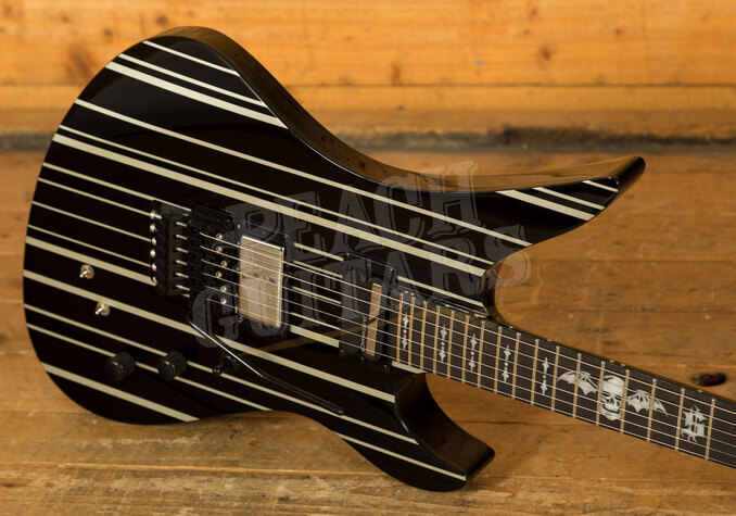 Schecter Synyster Custom-S | Gloss Black w/Silver Pinstripes