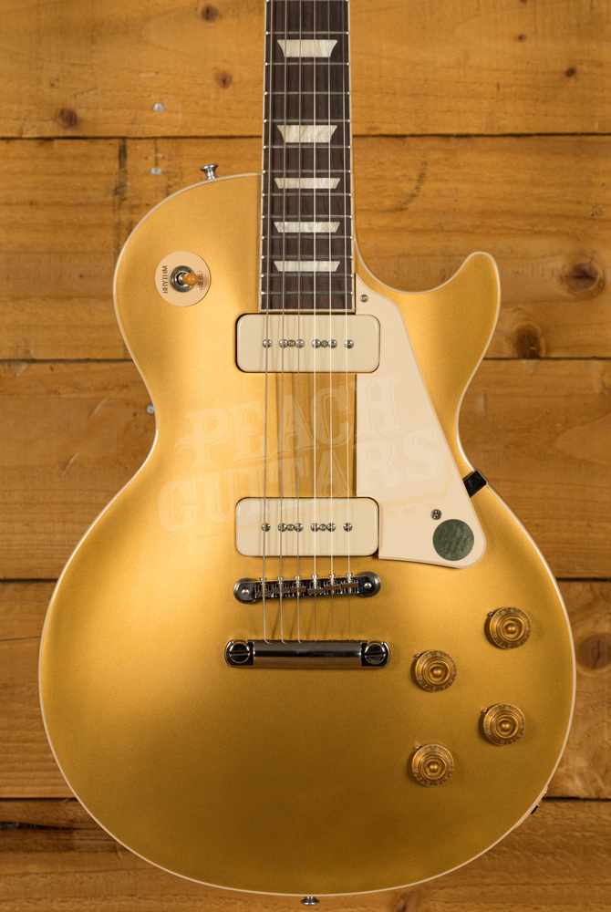 Gibson 2019 Les Paul Std P90 - Gold Top - Peach Guitars