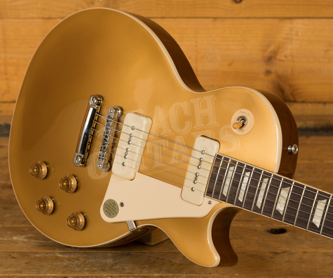 Gibson 2019 Les Paul Std P90 - Gold Top - Peach Guitars